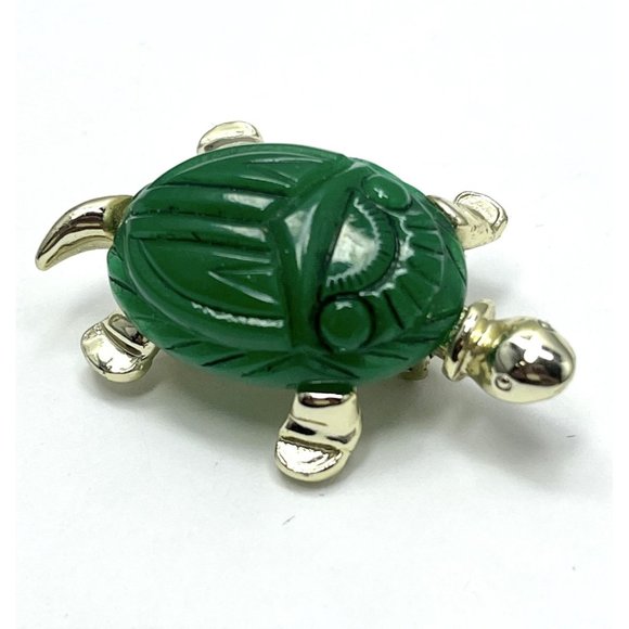 Vintage | Jewelry | Vintage Green Turtle Brooch Pin | Poshmark